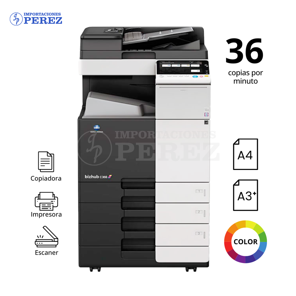 Fotocopiadora Konica Minolta Bizhub C368 | Importaciones Perez